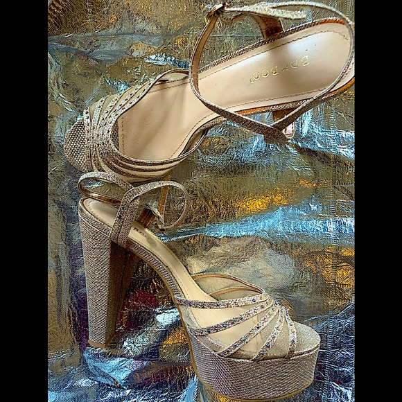 BAMBOO | Shoes | Bamboo Glitter Rhinestones Platform Heels | Poshmark